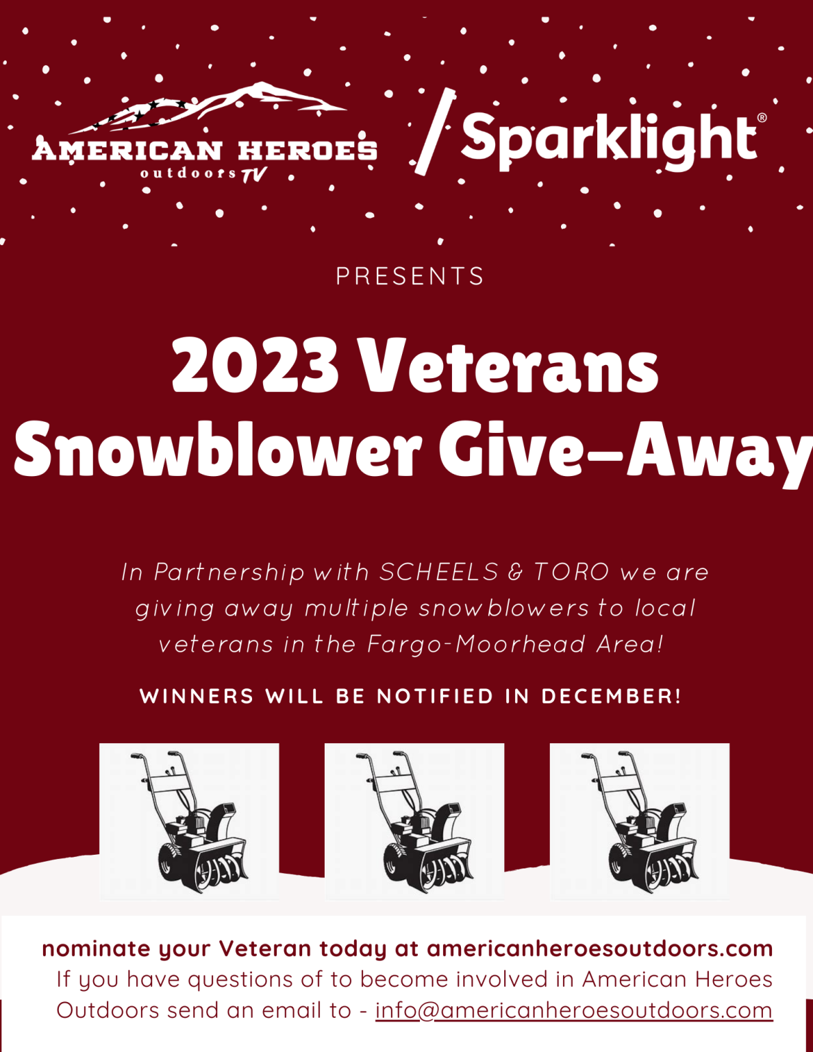 American Heroes Outdoors - 2023 Veterans Snowblower Giveaway